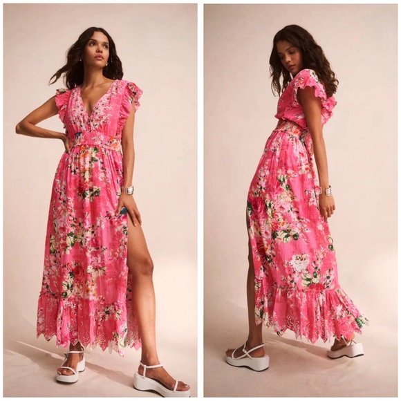 HEMANT & NANDITA | Dresses | Hemant And Nandita Tula Long Cotton Floral ...